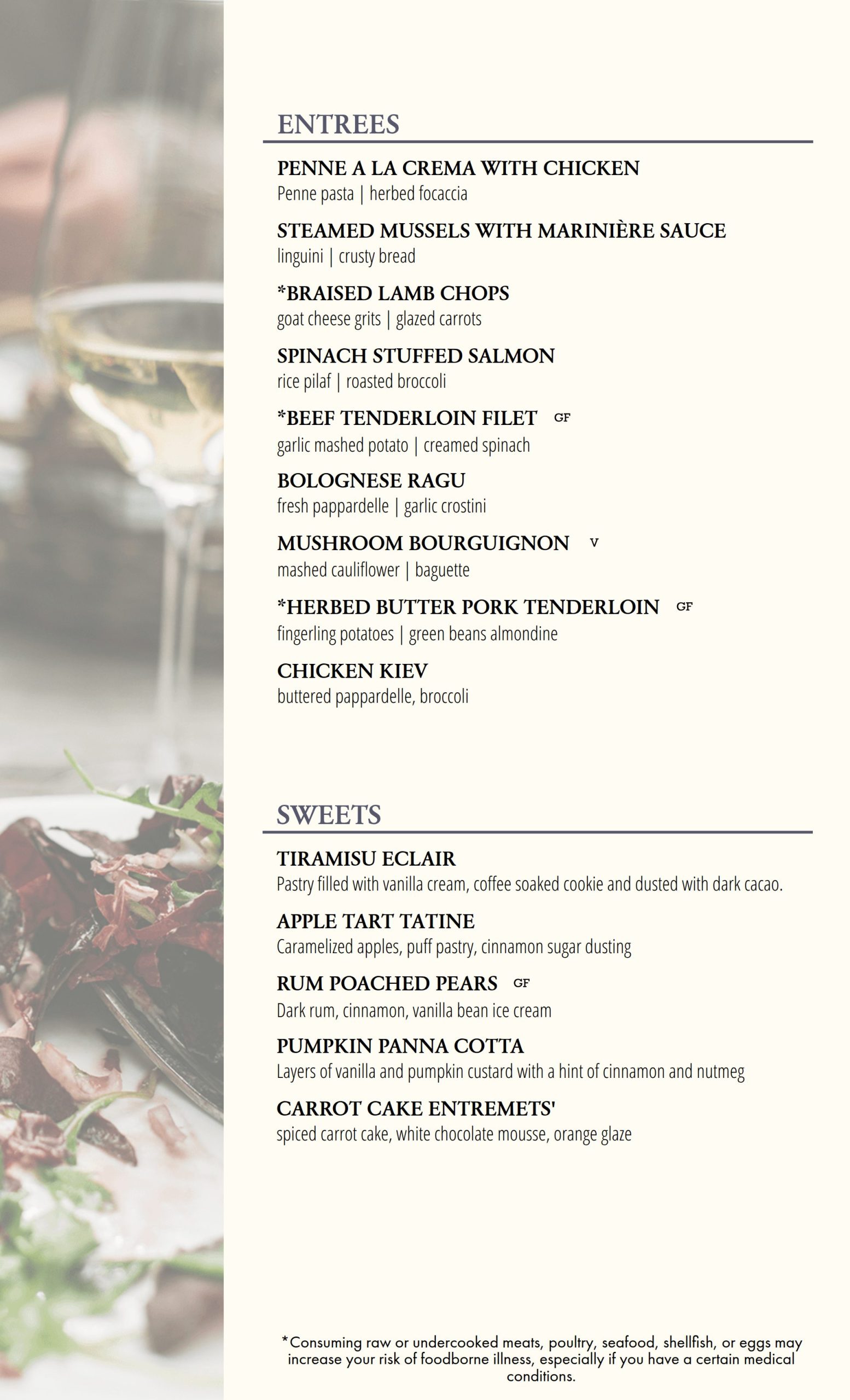 Private Chef Menu - Gatlinburg Gourmet